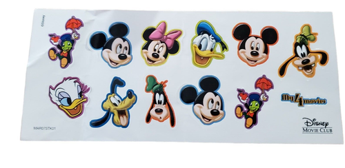 Vintage Disney Movie Club 11 Stickers Mickey Mouse Goofy Jimmy Cricket ...