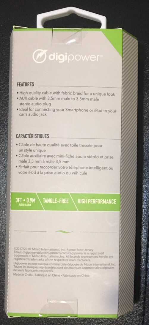 Digipower Auxillary Stereo 3ft Cable Braided for sale online | eBay
