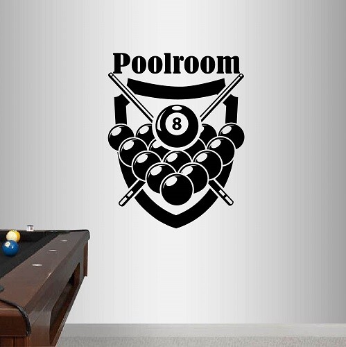 Vinyl Decal Poolroom Billiards Pool Cue Sticks Any Room Wall Art ...