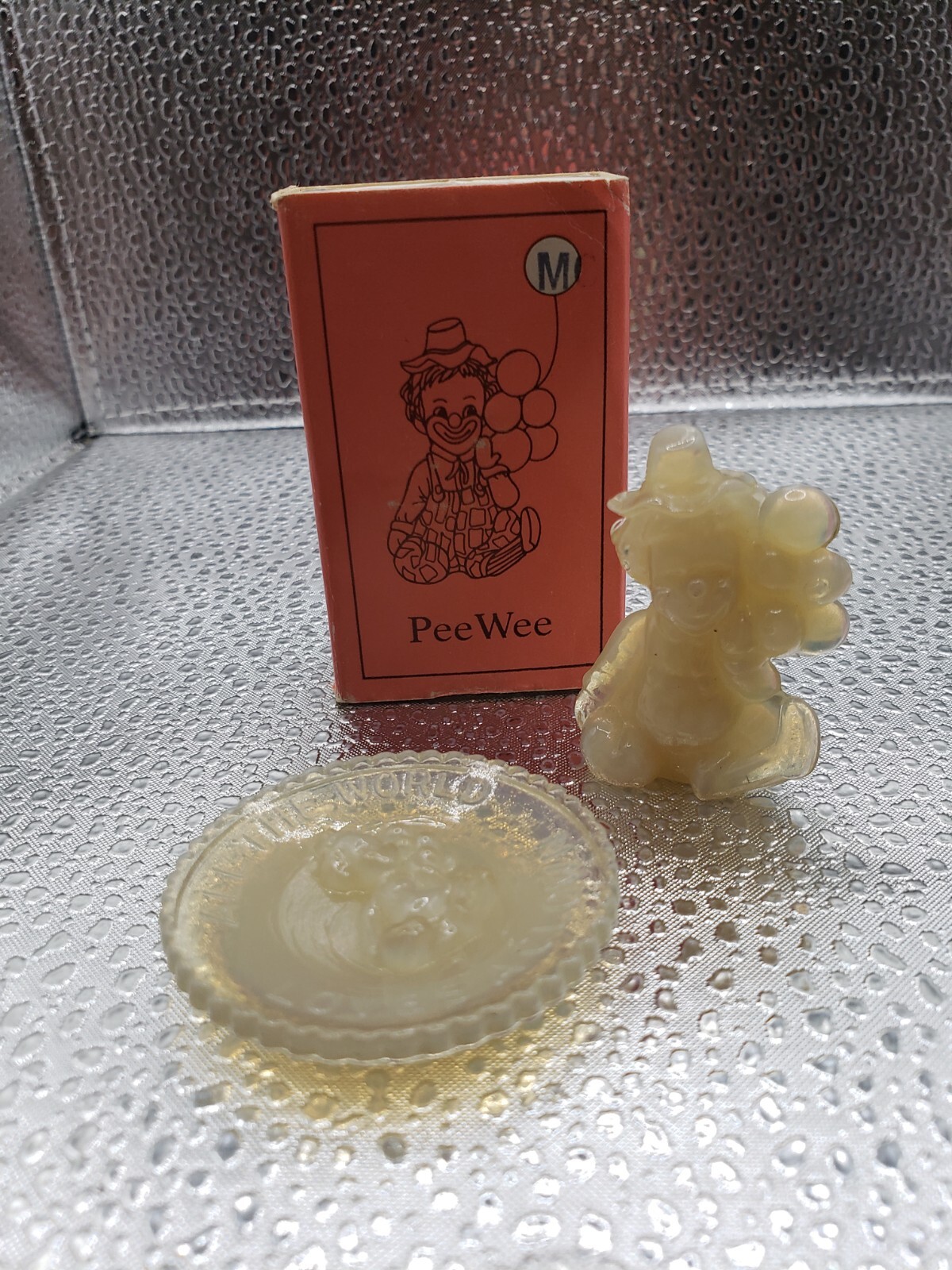 MOSSER GLASS PEE WEE THE CLOWN BALLOON U 1 5/8" FIGURE + MINIATURE ...