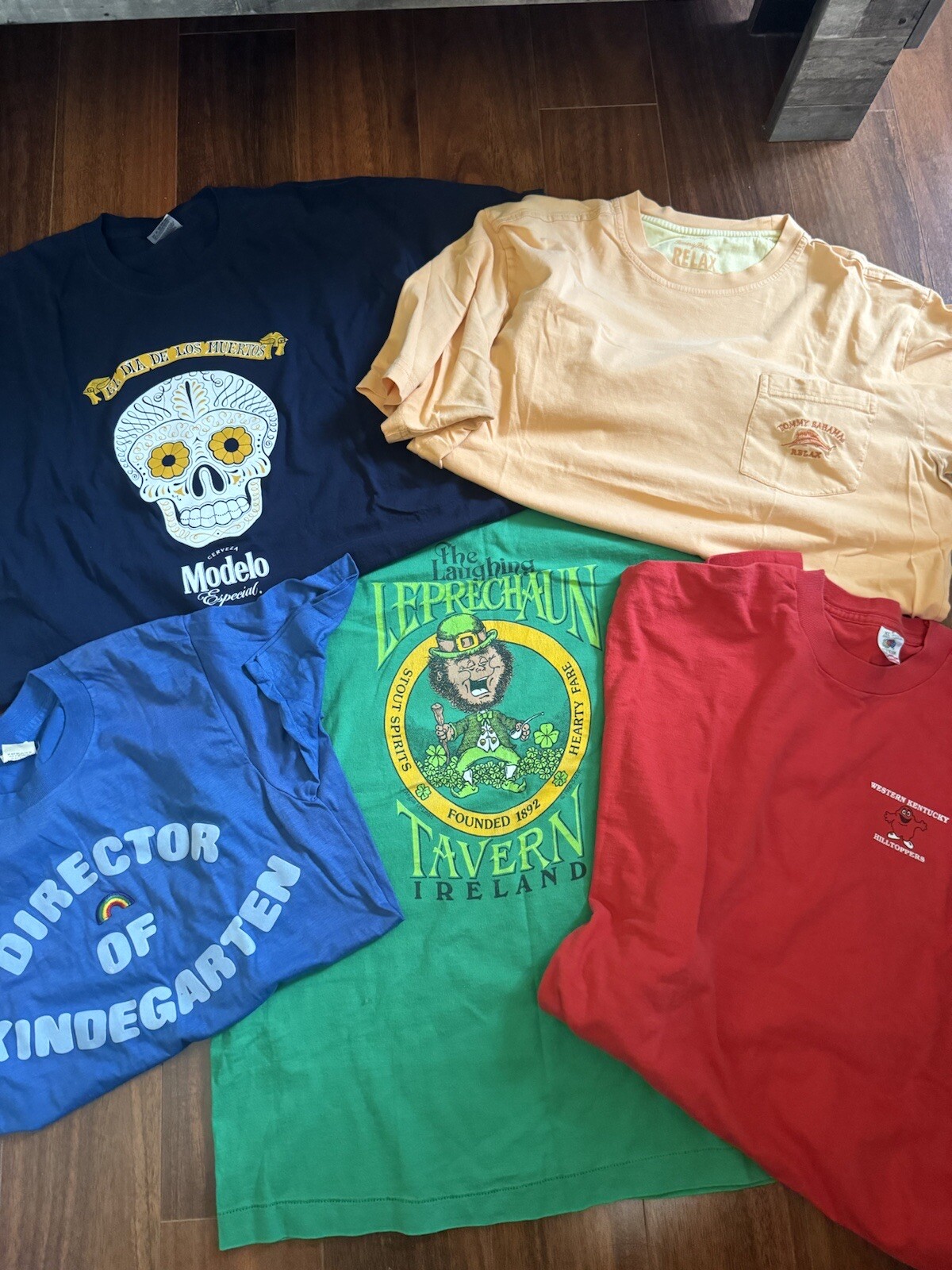 Random Graphic T-Shirt Lot Of 5 Mens Large Throwback Vintage Retro Gym ...