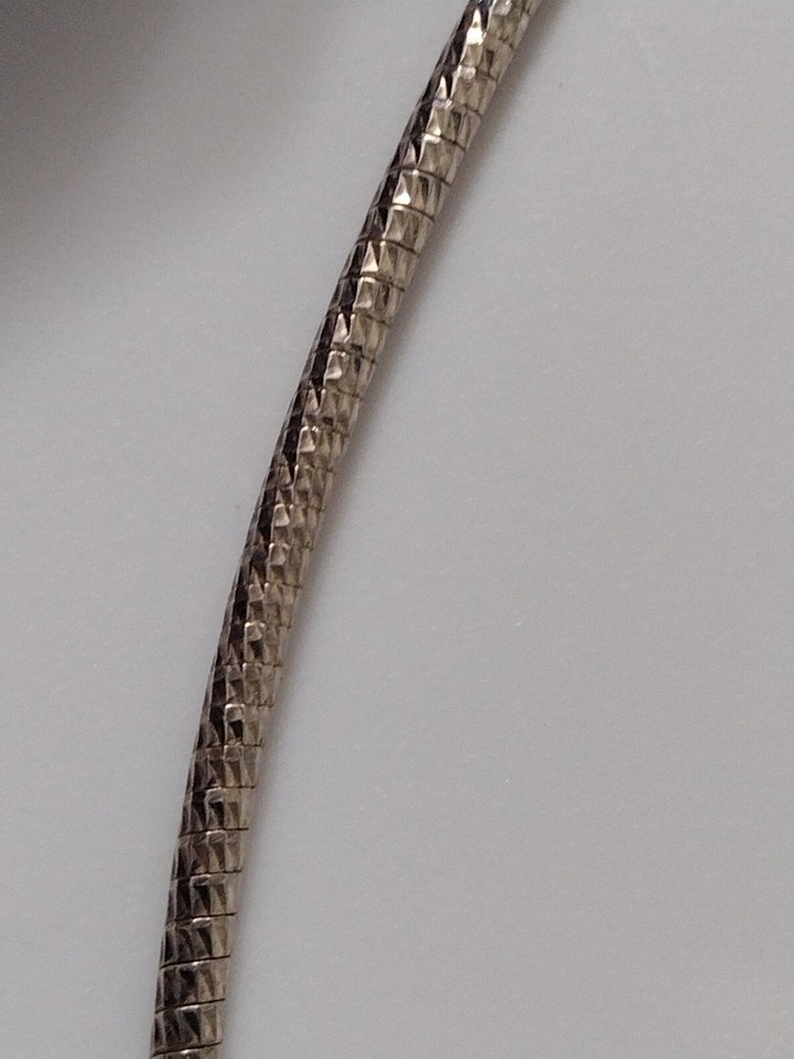 MILOR ITALY OMEGA SNAKE CHAIN Diamond Cut STERLING SILVER 16” Long | eBay