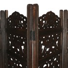 4 Panel Hand Carved Indian Screen Wooden Leaves Design Screen Room ...