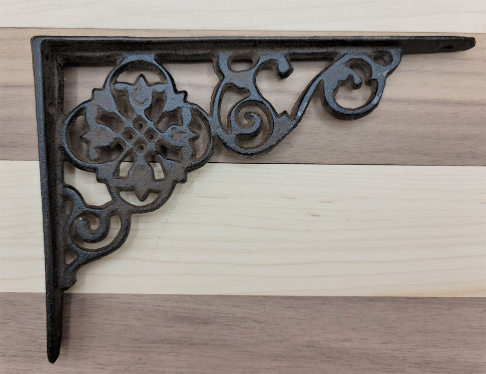 2 Rustic Shelf Brackets Wall Support Brace Angle Bracket Mounting ...