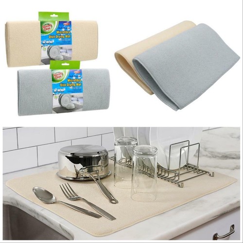 Microfiber Dish Drying Mat Absorbent Reversible Mats for Kitchen pack ...