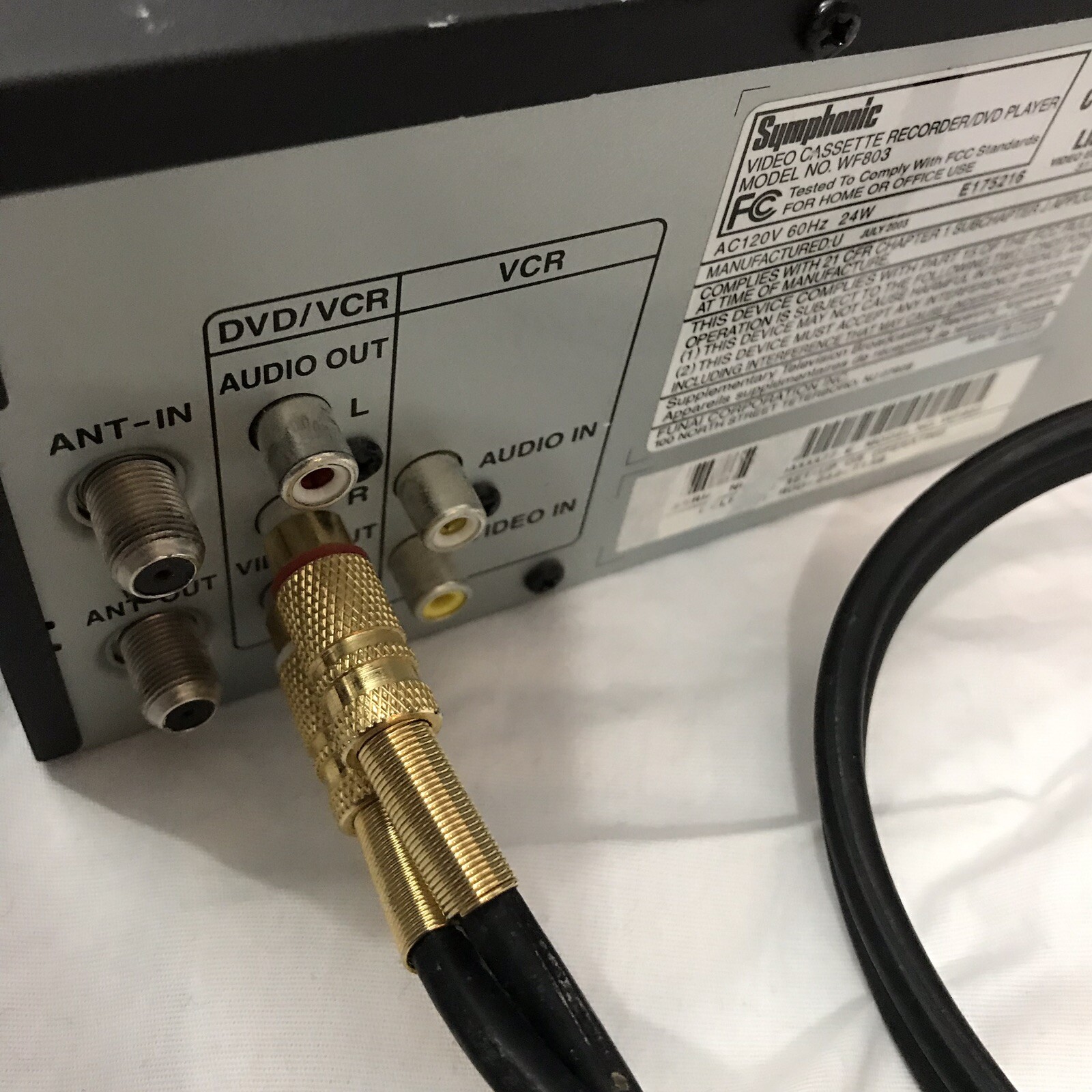 SYMPHONIC WF802 DVD / VCR VHS Combo Unit For Parts Black As Is | eBay