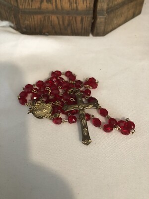 Rosary Red Sterling Crystal Catholic Rosary | eBay