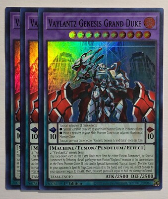 Yugioh x3 Vaylantz Genesis Grand Duke TAMA-EN010 Super Rare 1st Edition ...