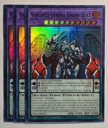 Yugioh x3 Vaylantz Genesis Grand Duke TAMA-EN010 Super Rare 1st Edition ...