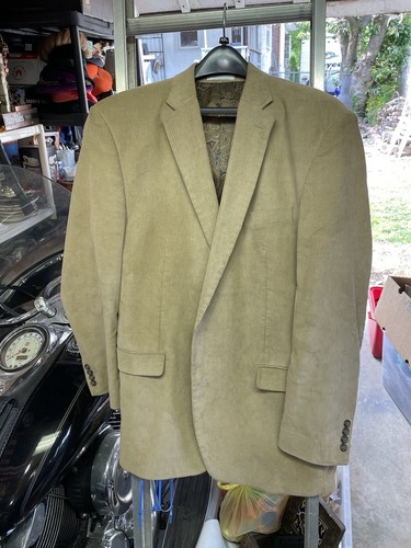 Mens Chaps Blazer Corduroy Beige Sport Coat 2 Buttons 100% Cotton 46L ...