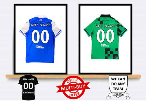 Personalised Bristol Rovers Football Shirt Print Wall Art Poster Custom ...