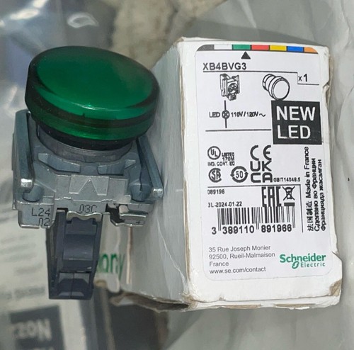 XB4BVG3 Schenider 22mm Green Pilot Light Universal LED Fast Shipping ...