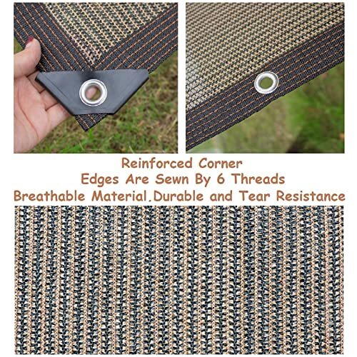 Fence Privacy Screen Balcony Sun Shade Cloth 3'3"x9'9" 80% Shade Fabric ...