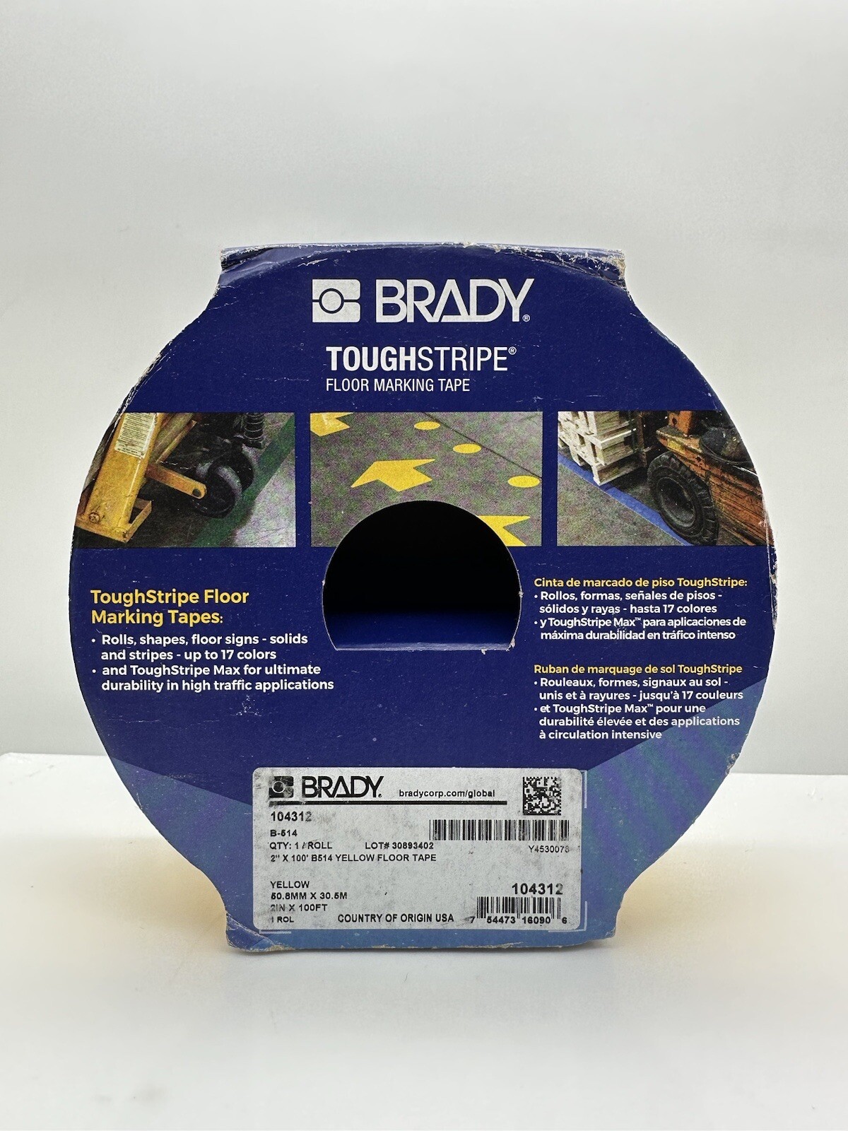 Brady ToughStripe Floor Marking Tape - Yellow (104312) for sale online ...