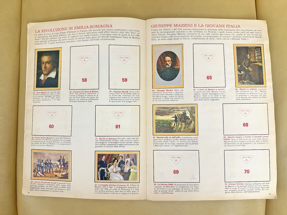 ALBUM PANINI RISORGIMENTO 1969 ORIGINALE OTTIMO CON CEDOLA E 202 ...