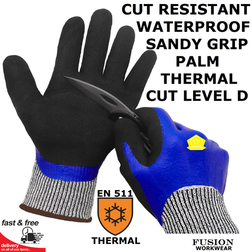 CUT LEVEL D GLOVE.THERMAL.WATERPROOF. ANTI CUT,WORK,CUT RESISTANT.GLASS ...