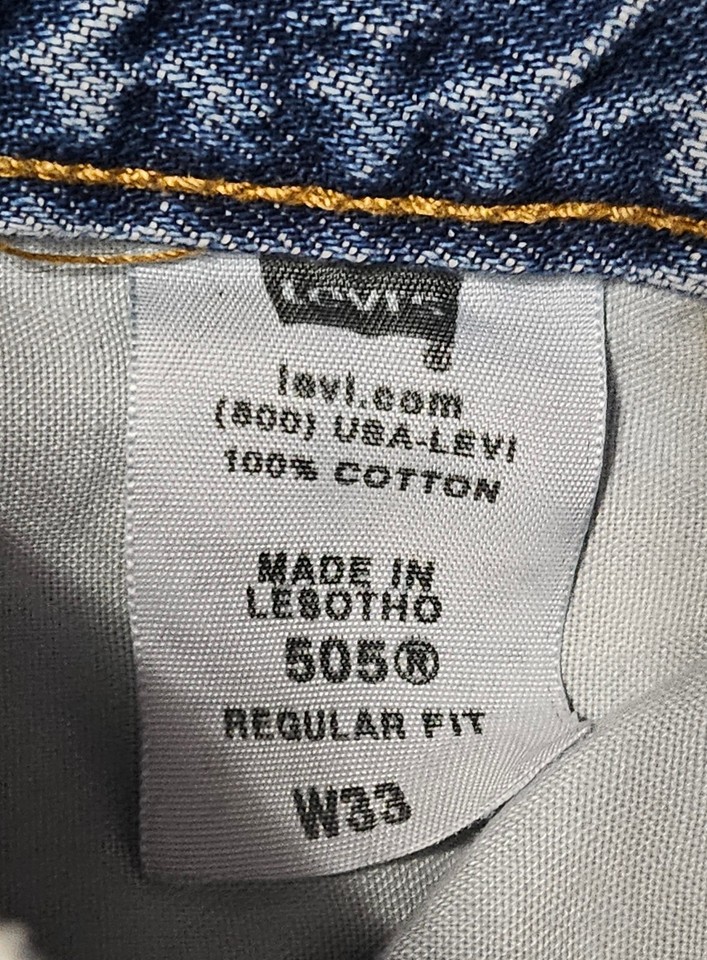 Levis 505 Denim Jean Shorts Regular Fit 5 Pocket 10" Inseam Men's Size ...