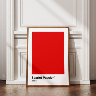 Scarlet Passion Red Pantone Posterpantone Color Printscarlet Red ...