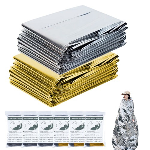 6pcs Reflective Thermal Technology Emergency Survival Blanket First Aid ...