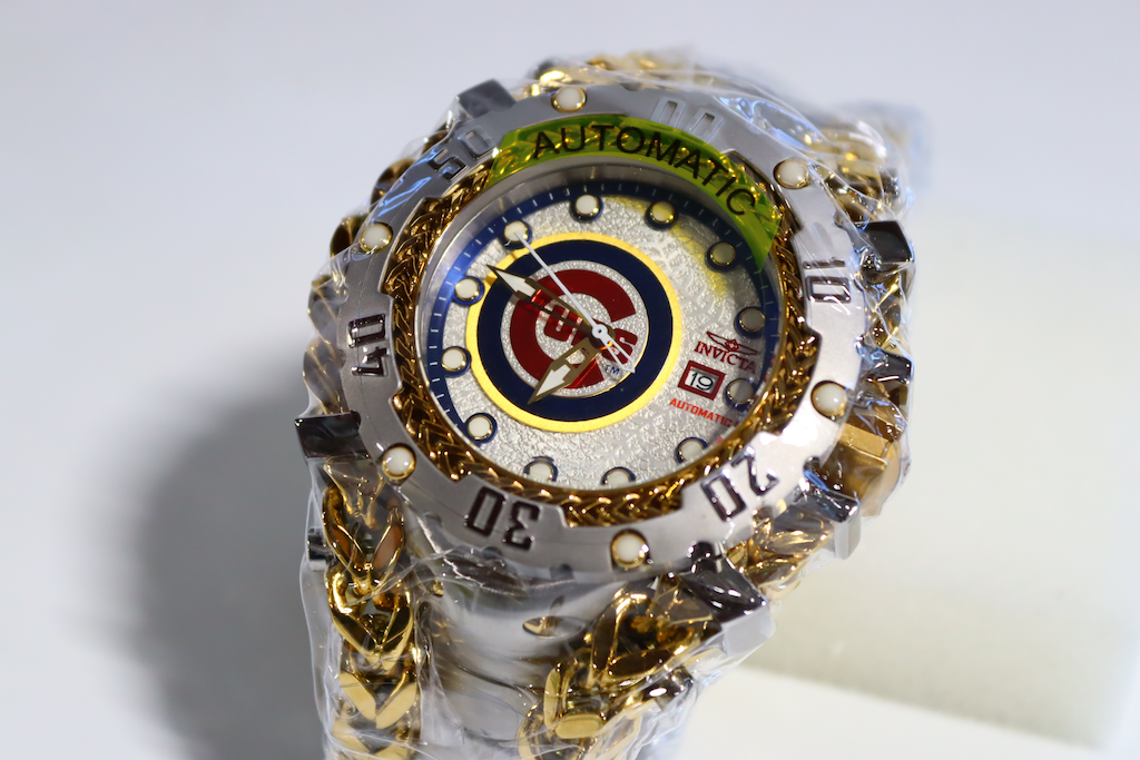 Invicta+MLB+Chicago+Cubs+Automatic+Men%27s+Watch+-+58.3mm.+Gold.+Steel+ ...