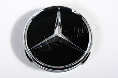 Genuine Wheel Center Hub Cap Star Black Chrome Cover MERCEDES 66470200 ...