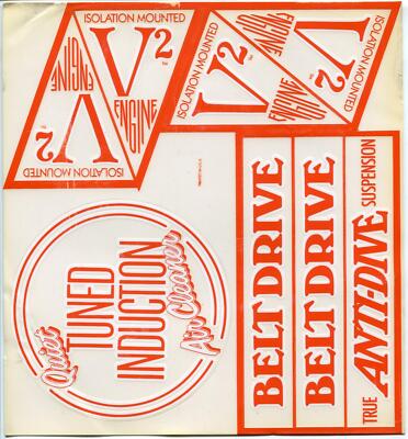 1985 Harley Davidson Dealer V2 Evolution Motor Sticker Decal Pack NOS ...