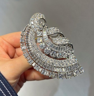 925 Sterling Silver Lapel Pin Brooch Evening Cocktail Patry Statement ...