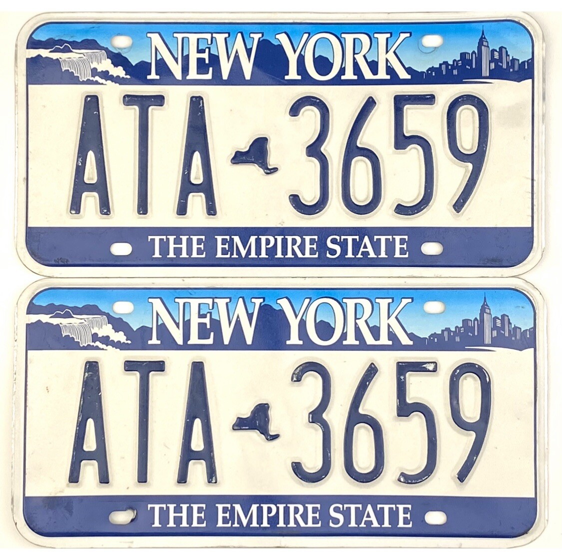 2001 Base New York Niagara Skyline License Plate PAIR #ATA-3659 DMV ...