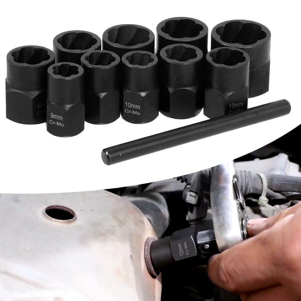Damaged Nut Bolt Remover Stud Socket Set with Case Broken Removal Tool ...