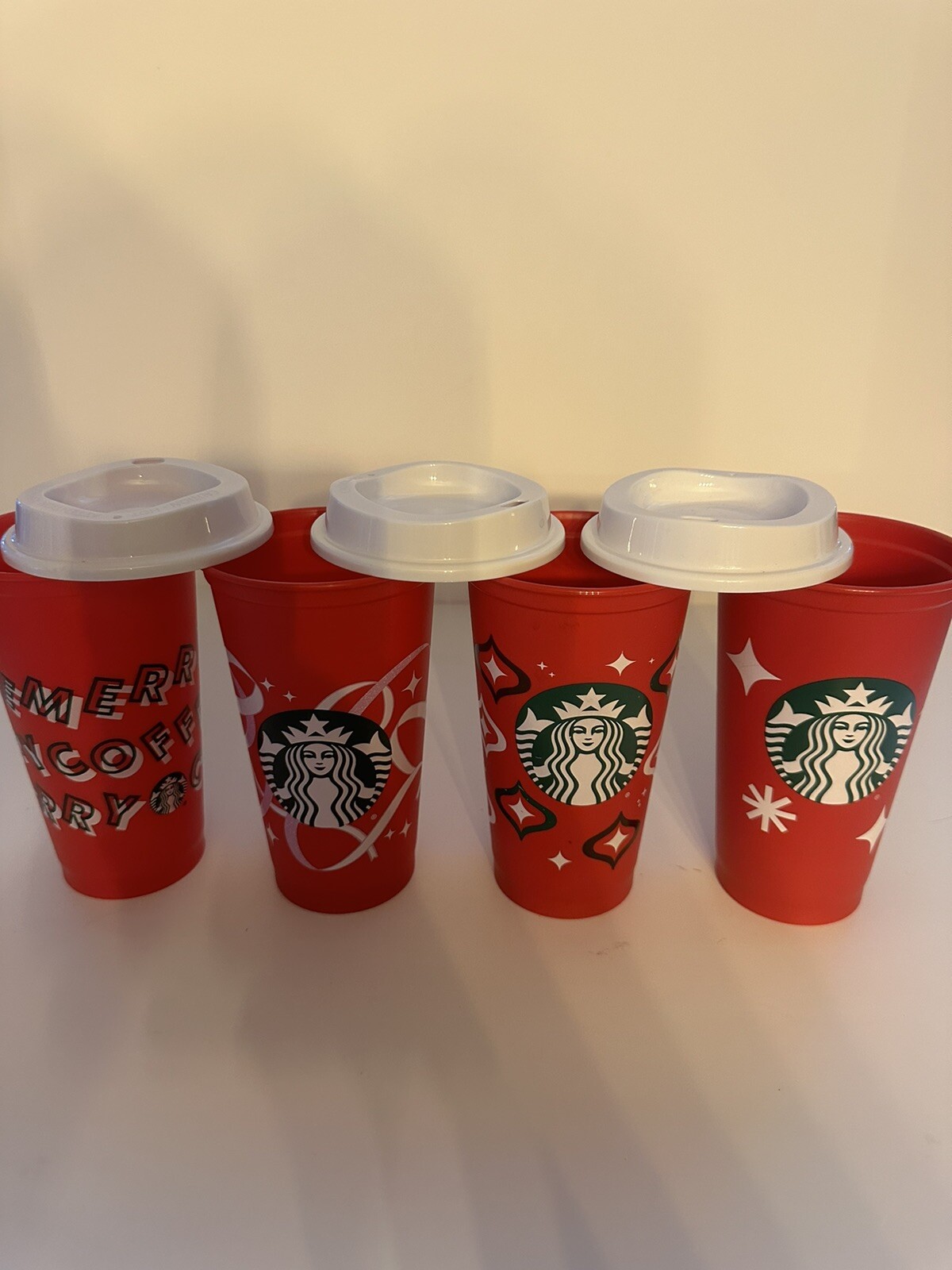 Starbucks Holiday Reusable Red Hot Cup Grande 16oz Plastic Coffee Lot ...