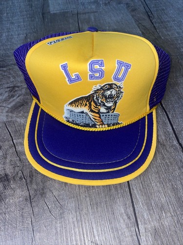 Vtg LSU Hat Snap Back Trucker Tigers Louisiana Cap Corded Death Valley ...