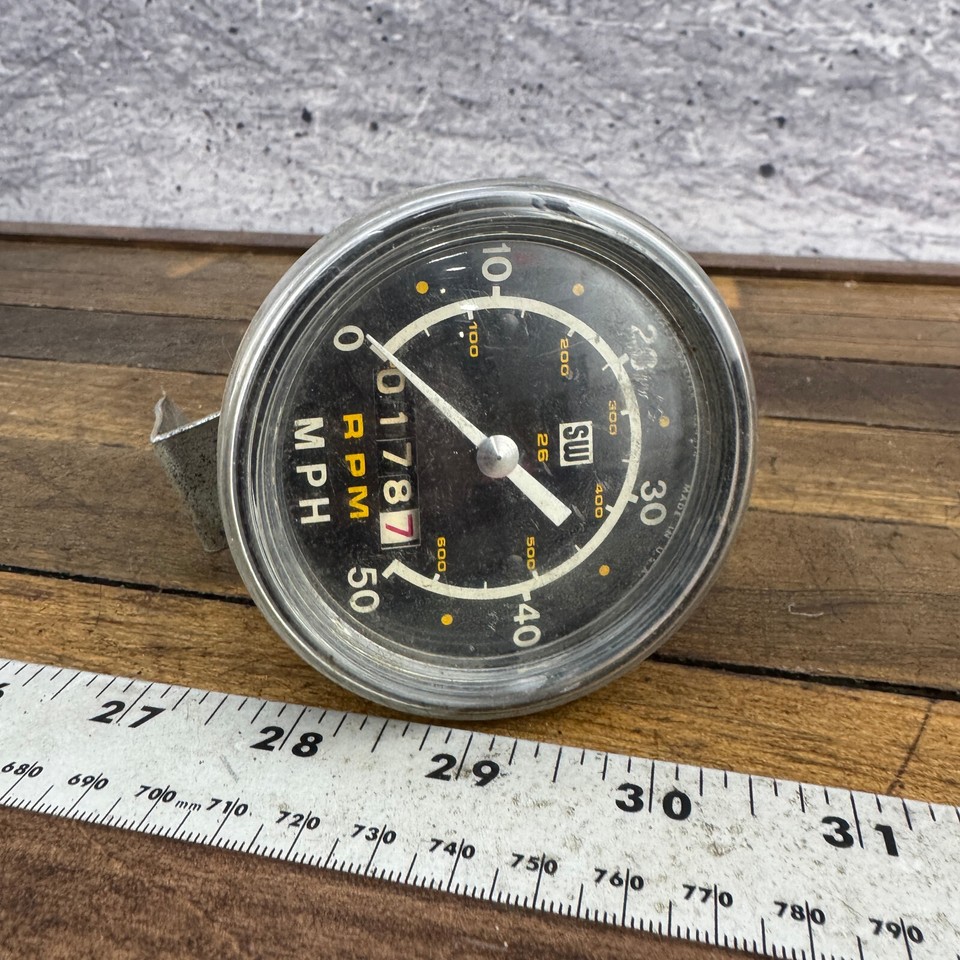 Vintage Stewart Warner Bike Speedometer SW Muscle BMX 60s 70s Black ...