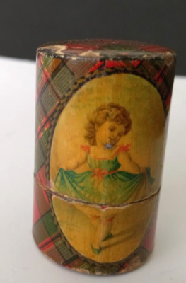 Antique McFarlane Tartan Mauchline Ware Young Girl Vinaigrette With ...