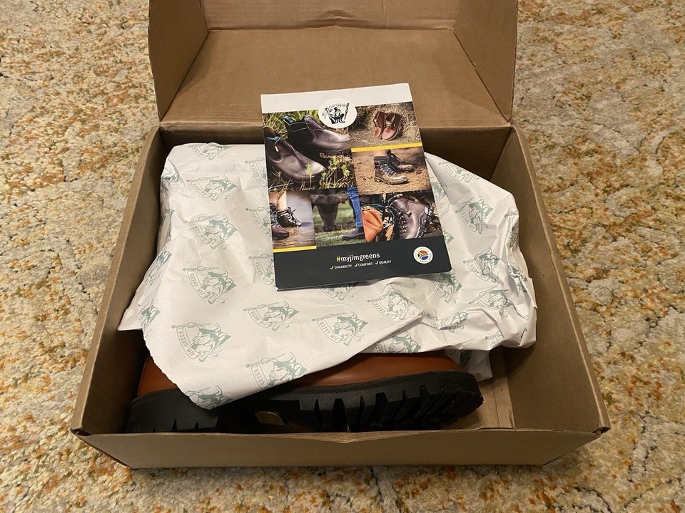 Jim Green Razorback Men’s Leather Boots Color Tan Size 8 US New In Box ...