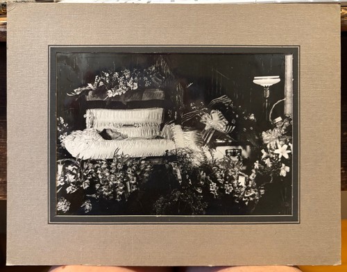 Cabinet Photo "MOTHER" Open Casket Post Mortem Funeral Florals Antique ...