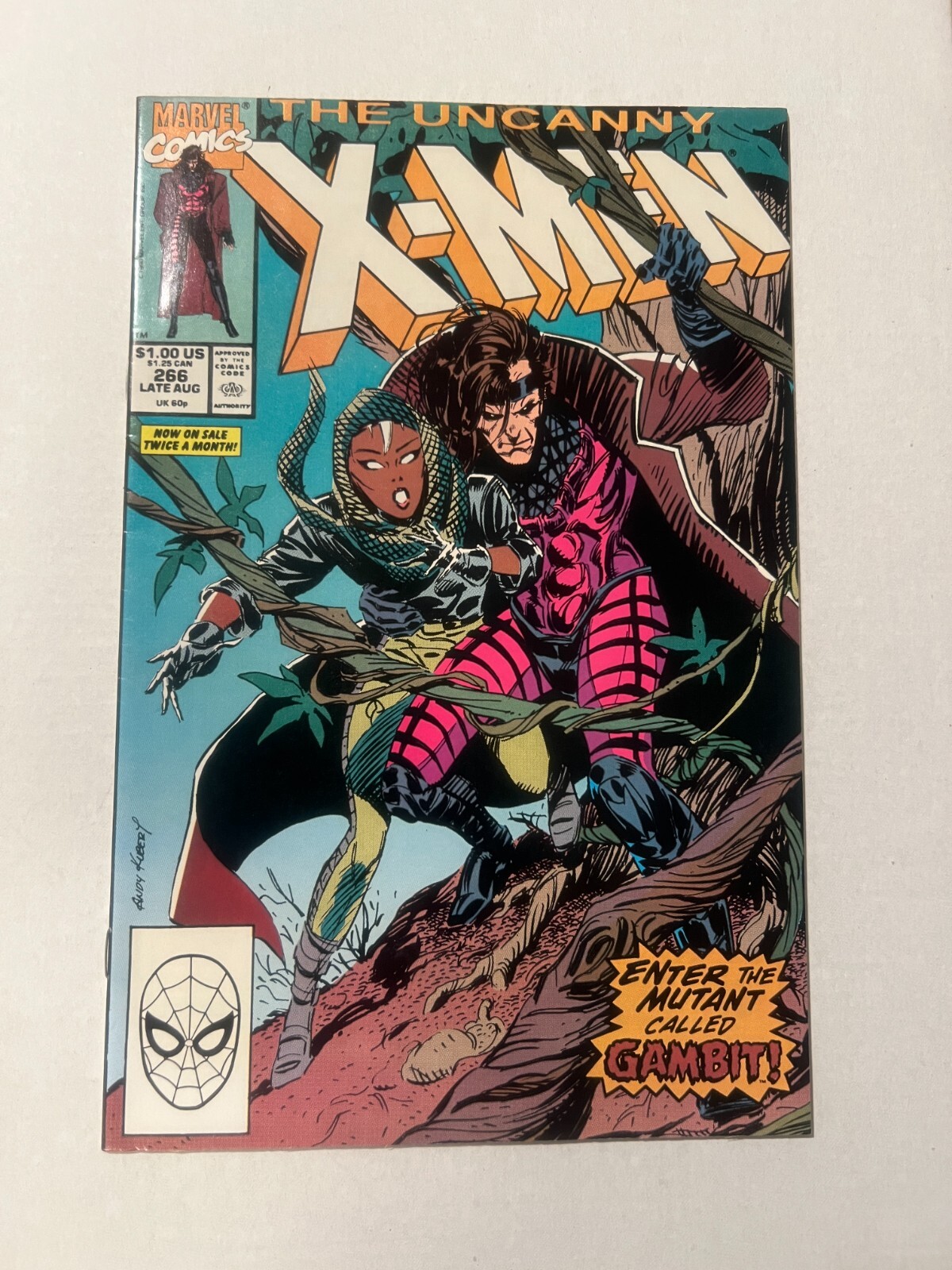 UNCANNY X-MEN #266 FIRST APPEARANCE OF GAMBIT ANDY KUBERT COVER ART ...