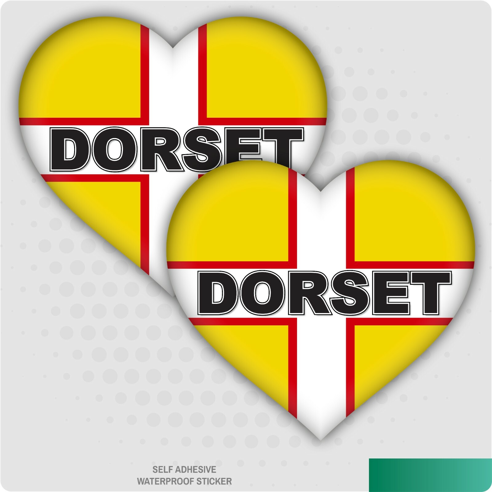 2 x Dorset Heart English Flag Sticker Self-Adhesive Car/Bumper Decal ...