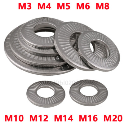 Safety Washers Genuine Type S Serrated Locking Spring Disc Washer M3 M4 ...