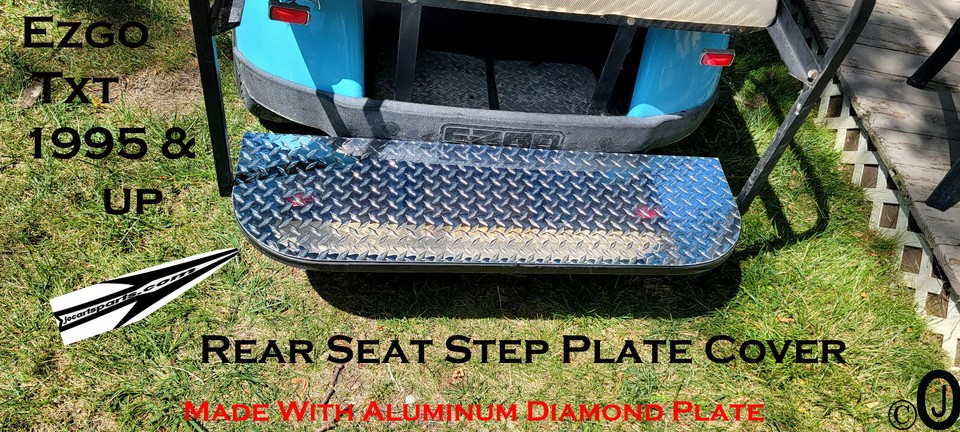 Ezgo TxT Golf Cart Highly Polished Aluminum Diamond Plate Rear Seat ...