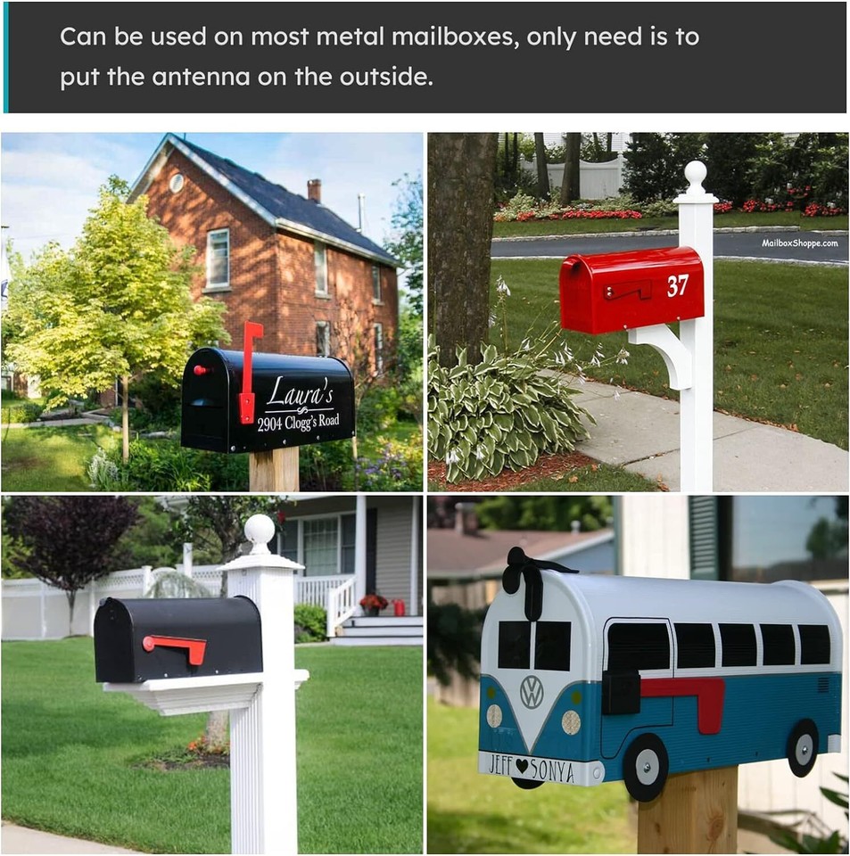 Mail Chime Mailbox Notification System 200ft Wireless Instant Mailbox ...