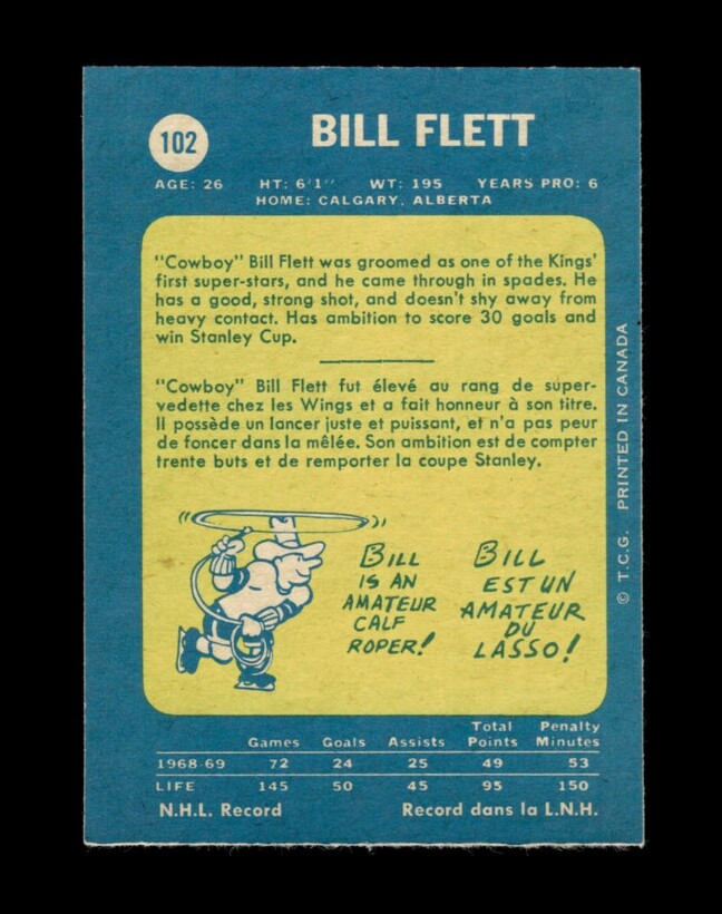 1969-70 O-Pee-Chee Set-Break #102 Bill Flett NM-MT OR BETTER *GMCARDS ...