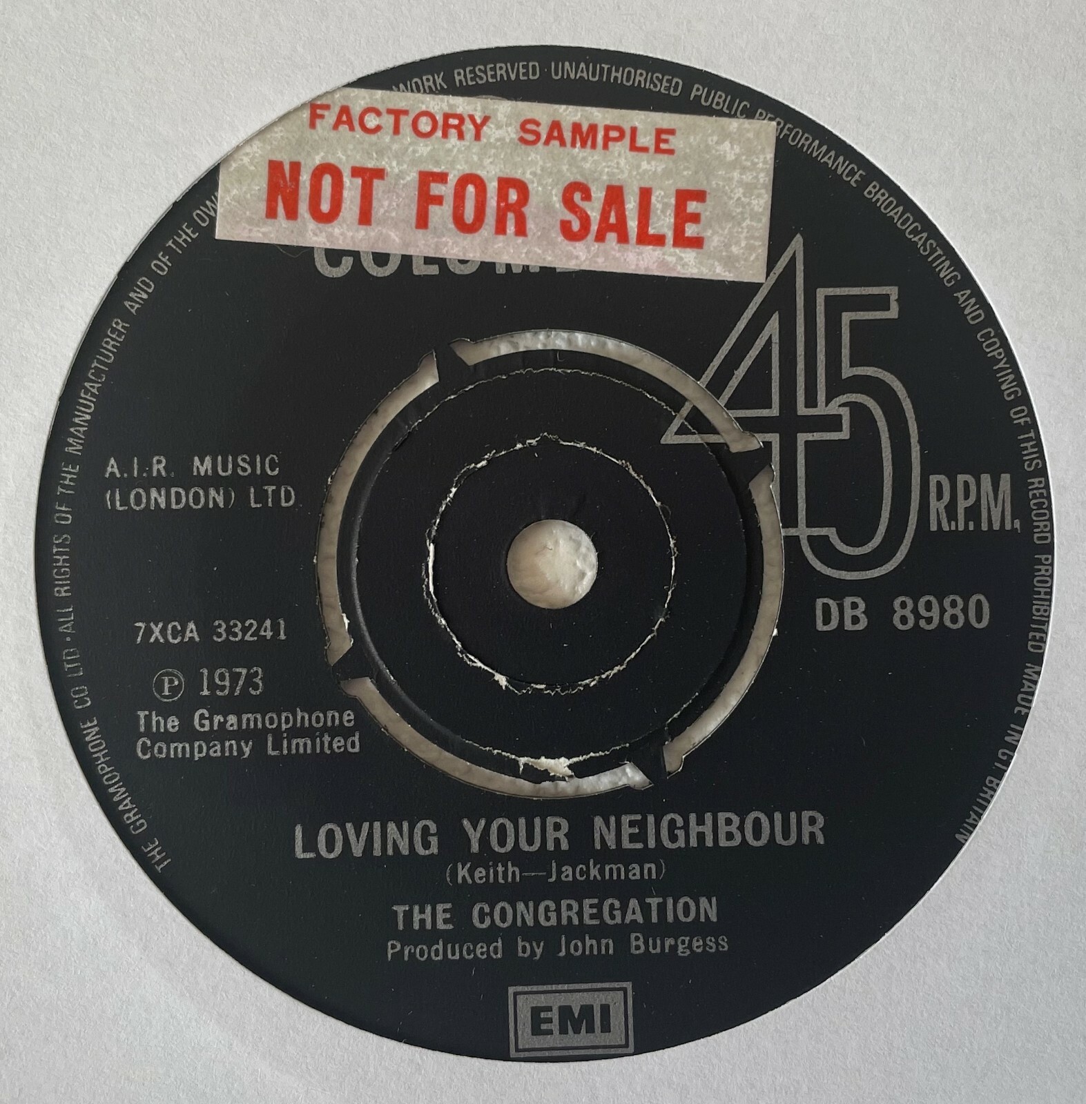 [COOK / GREENAWAY] CONGREGATION ~ IT DIDN'T MATTER ~ 1973 UK VINYL 7 ...