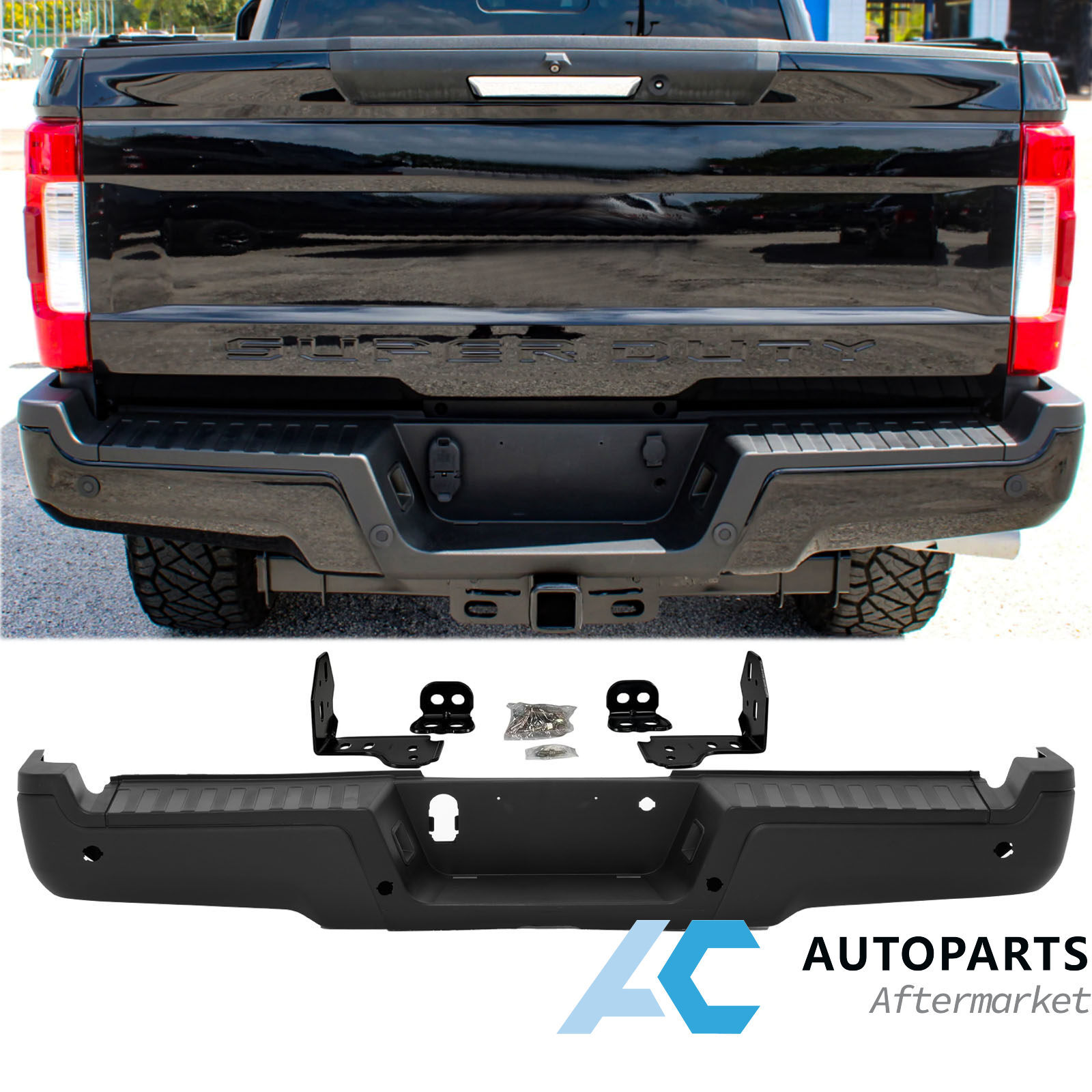 For 2017-2022 Ford F-250 F-350 Super Duty Rear Bumper Assembly w/ Park ...