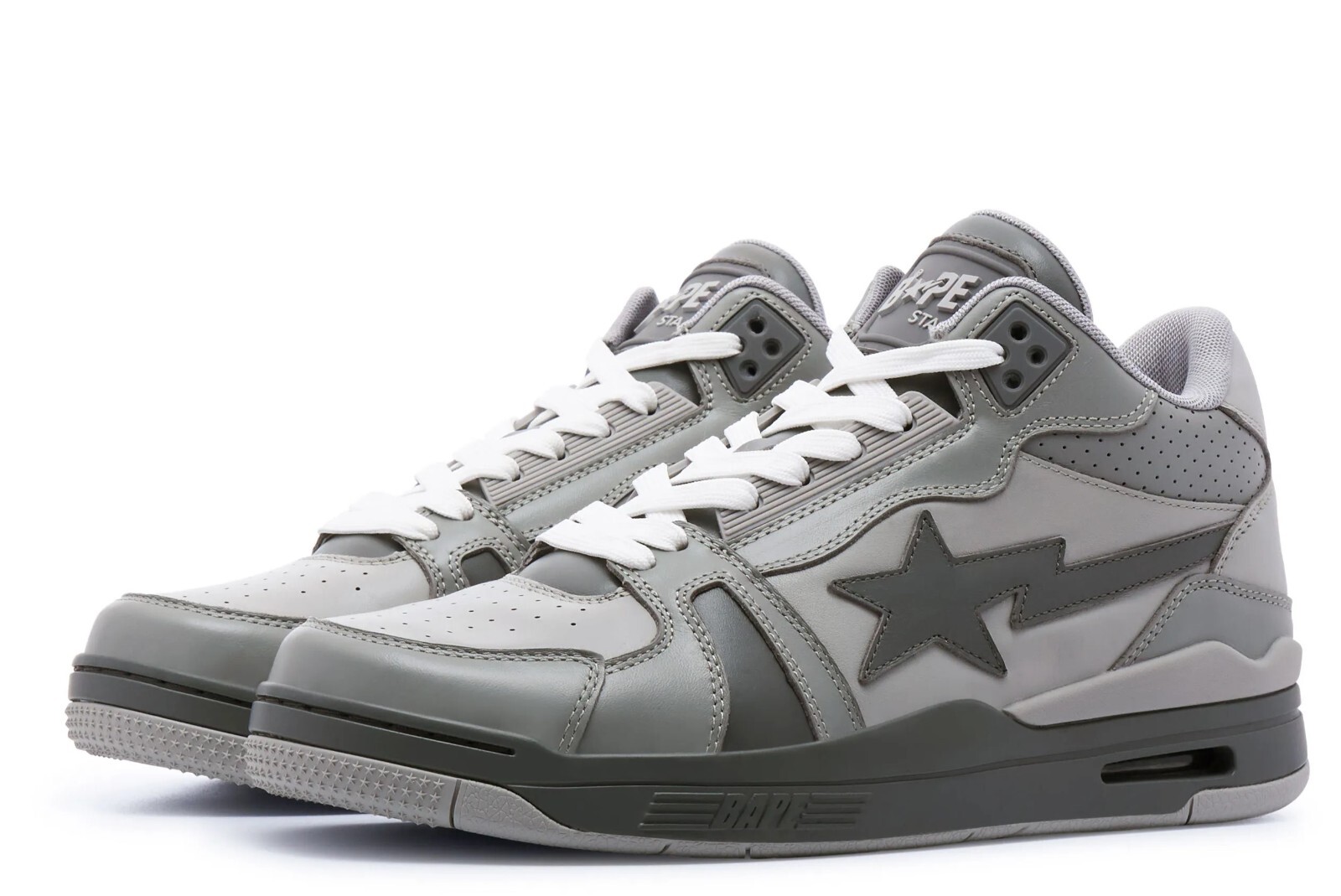 A Bathing Ape BAPE "Clutch Sta #1" Gray 1J30-191-020 Size 8.5 NEW W/O ...
