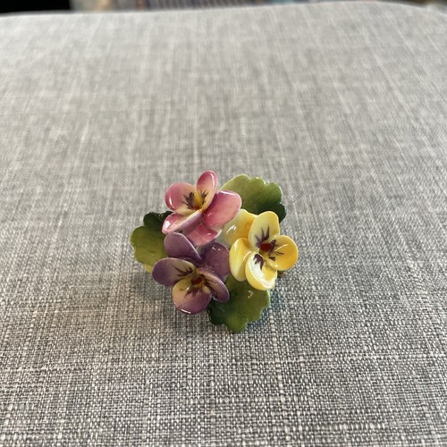 Vintage ~ Pin Brooch Flower Crown Staffordshire, England Hand Painted ...