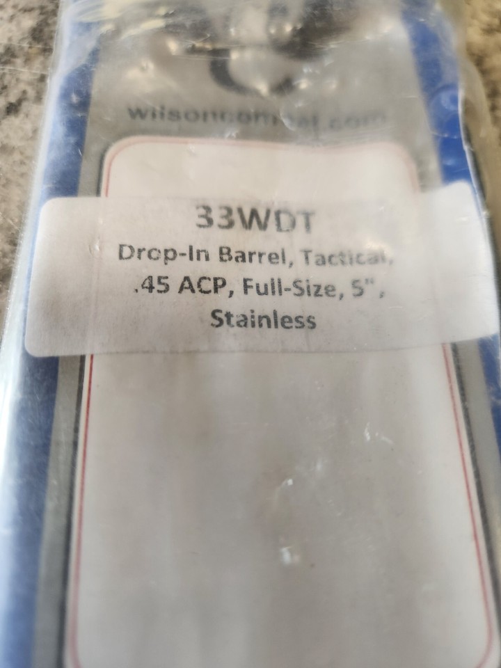 Wilson Combat Drop-In Barrel, Tactical, 45ACP, Model 33WDT, For 1911 ...
