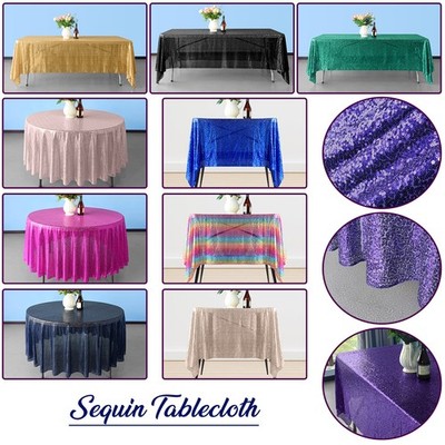 Sequin Glitter Table Cloth Cover Kitchen Banquet Wedding Events Party ...