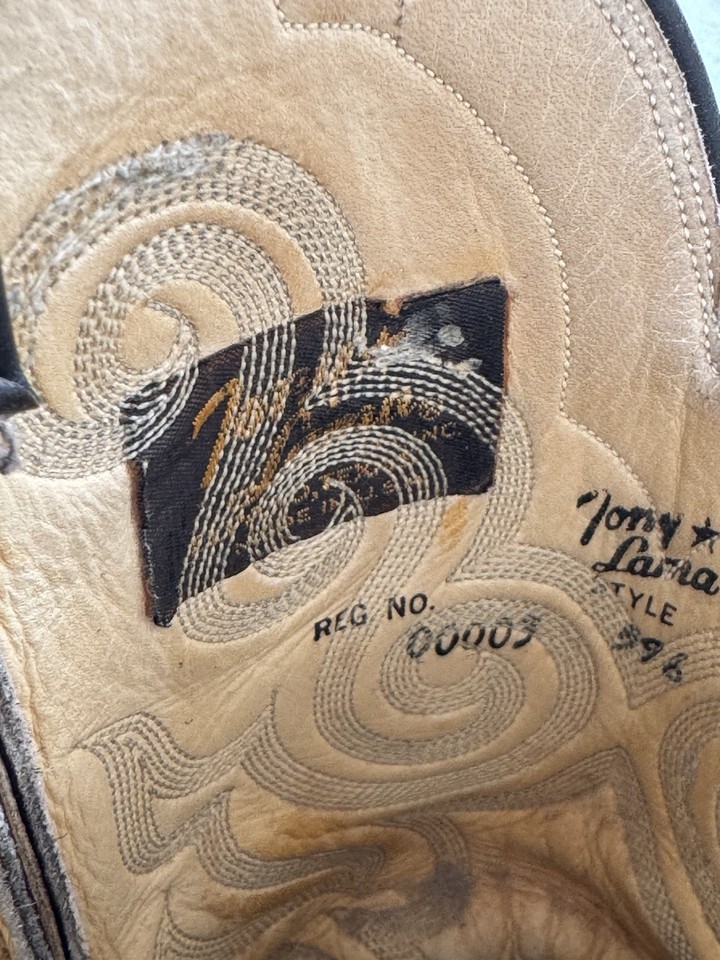 70s Vtg Gold Label Tony Lama Diamondback Rattlesnake Cowboy Boots 9 D ...