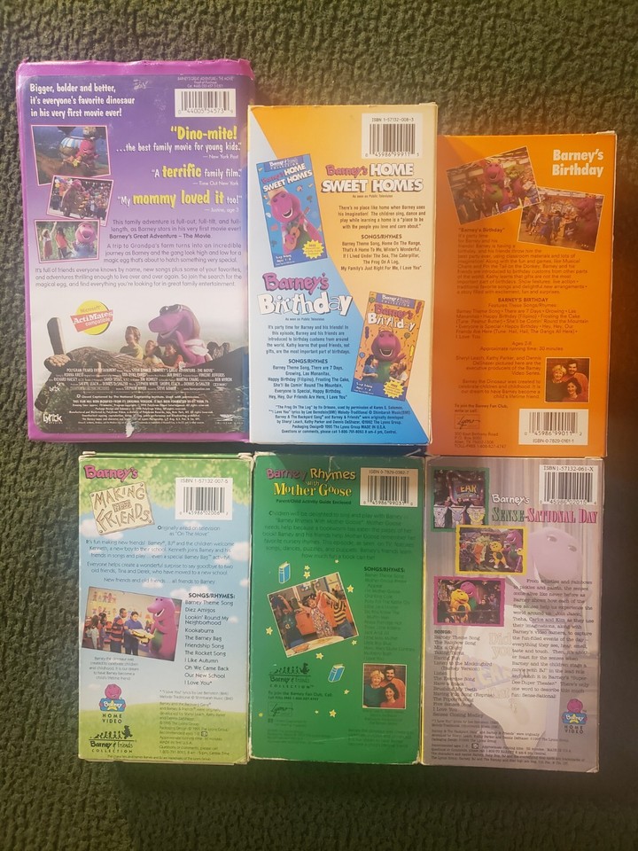 Vintage Barney VHS Tapes - Lot of 7 Birthday Rhymes Friends Great ...