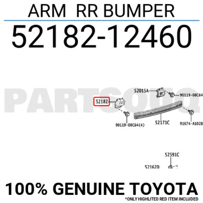 5218212460 Genuine Toyota ARM RR BUMPER 52182-12460 | eBay